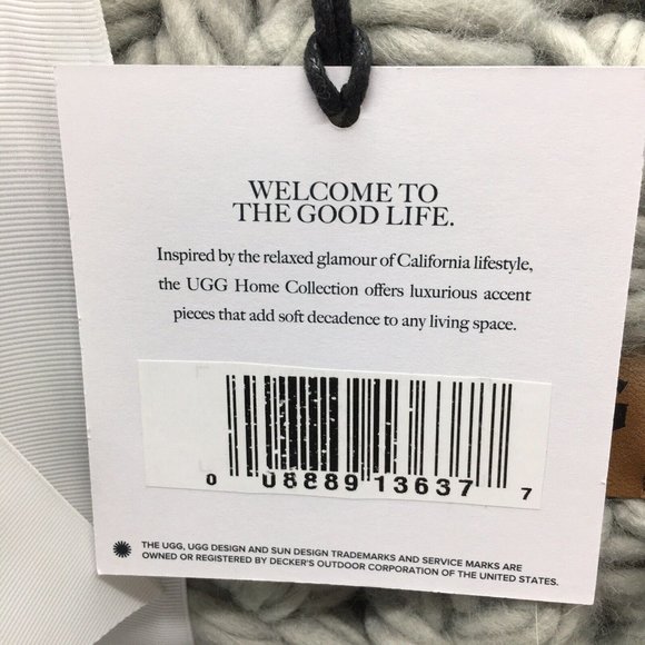 UGG | Bedding | Ugg Averil Thick Chunky Knit Seal Gray Throw Blanket ...